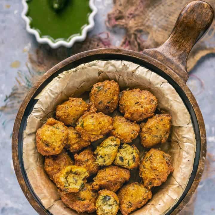 Crispy Moong Dal Pakora | Fried Vegan Lentil Fritters