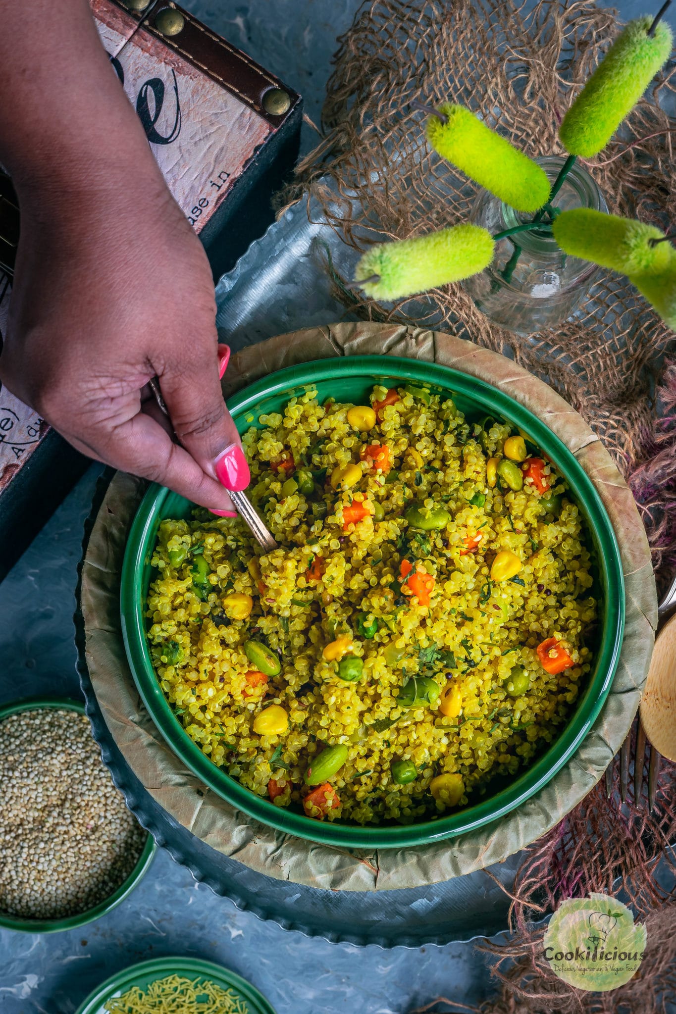 Vegan Vegetable Quinoa Upma in just 30 minutes!
