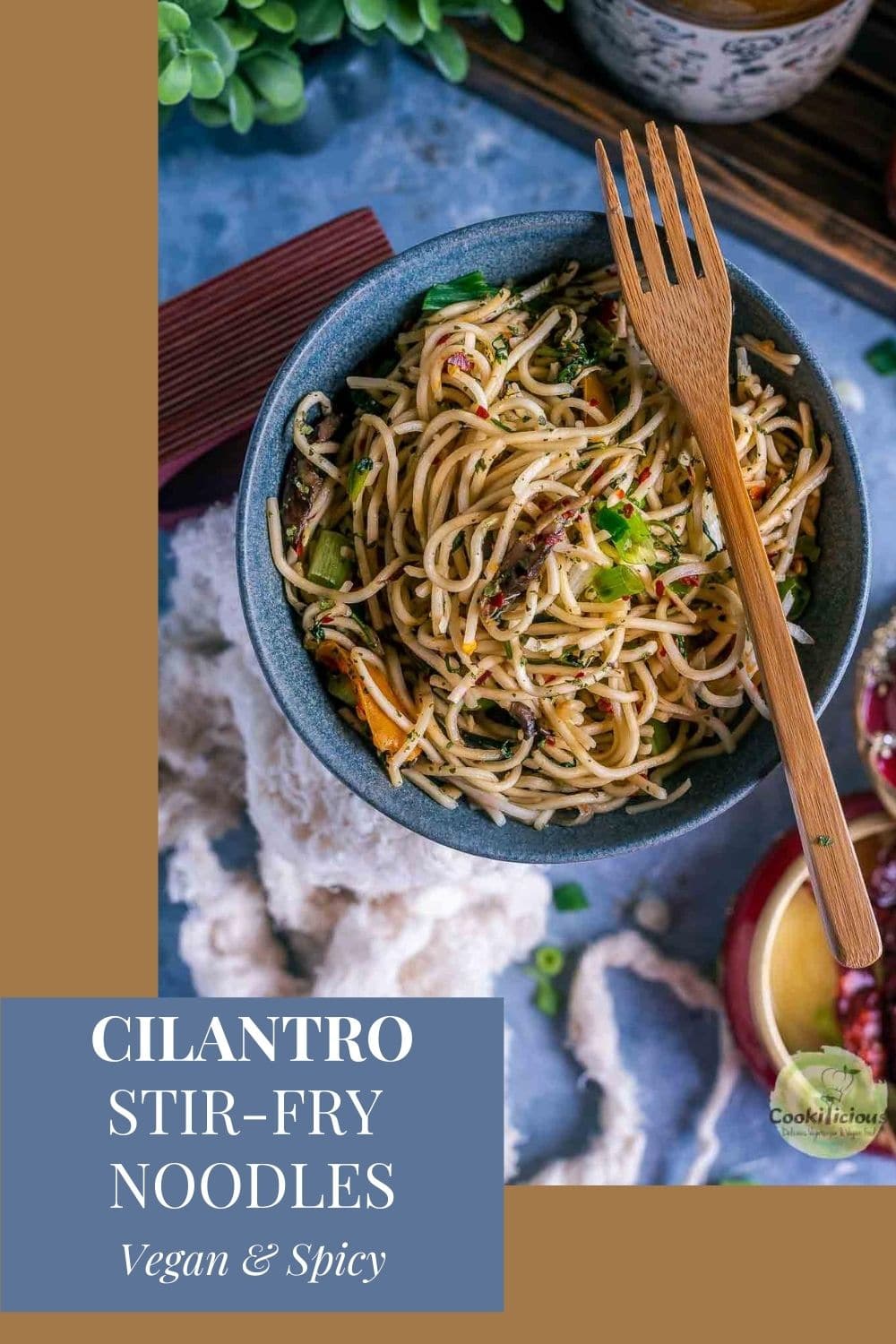 Hot and Spicy Vegan Cilantro Pot Noodles – Cookilicious