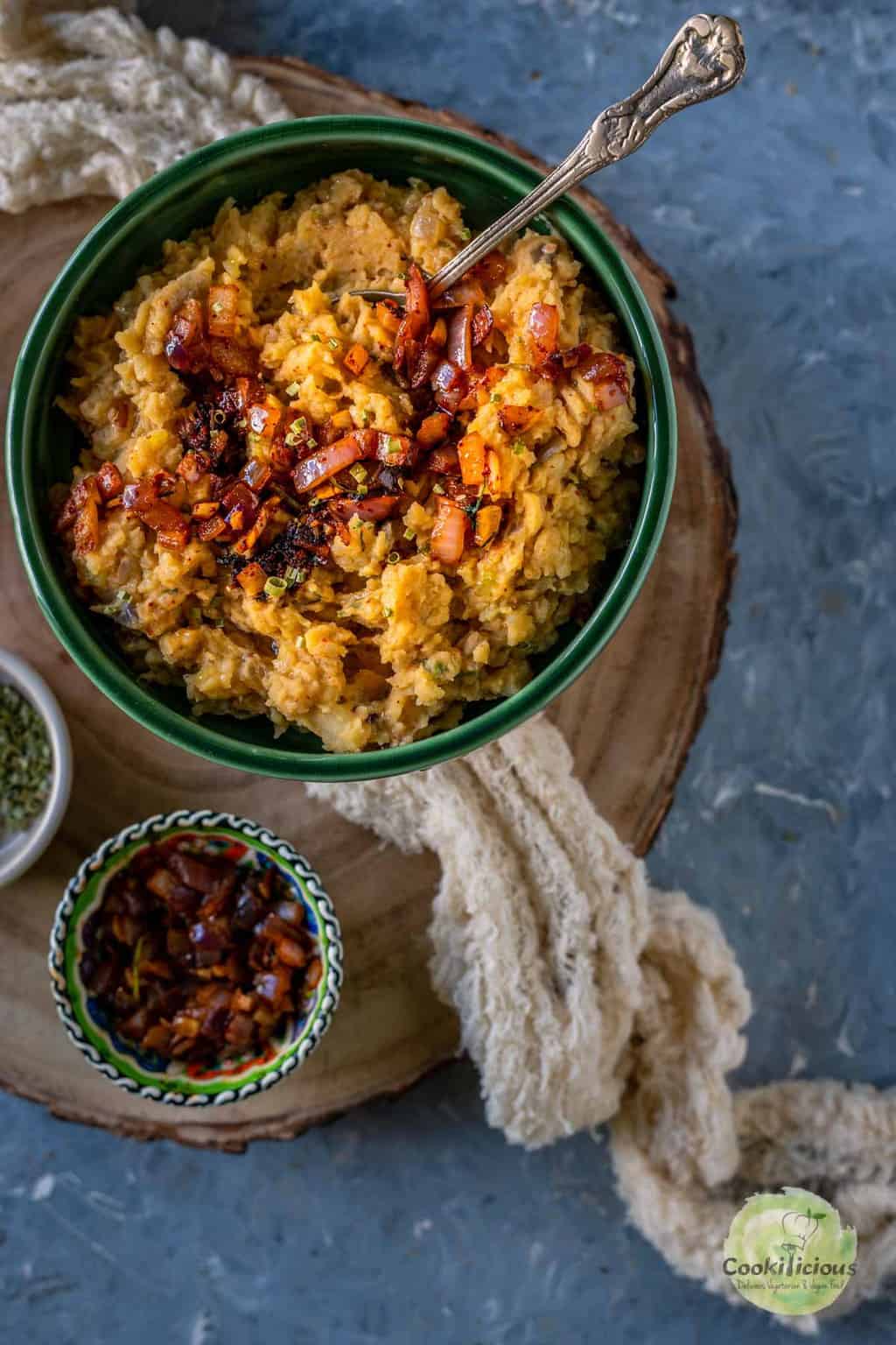 Instant Pot Garlic Mashed Potatoes | Vegan Aloo Bharta – Cookilicious