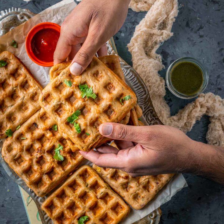 Vegan Savory Dosa Waffles Recipe – Cookilicious