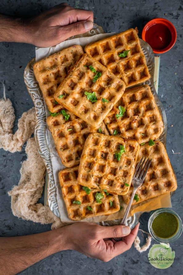 Vegan Savory Dosa Waffles Recipe – Cookilicious