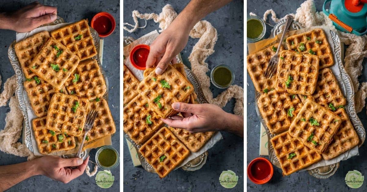 Vegan Savory Dosa Waffles Recipe – Cookilicious