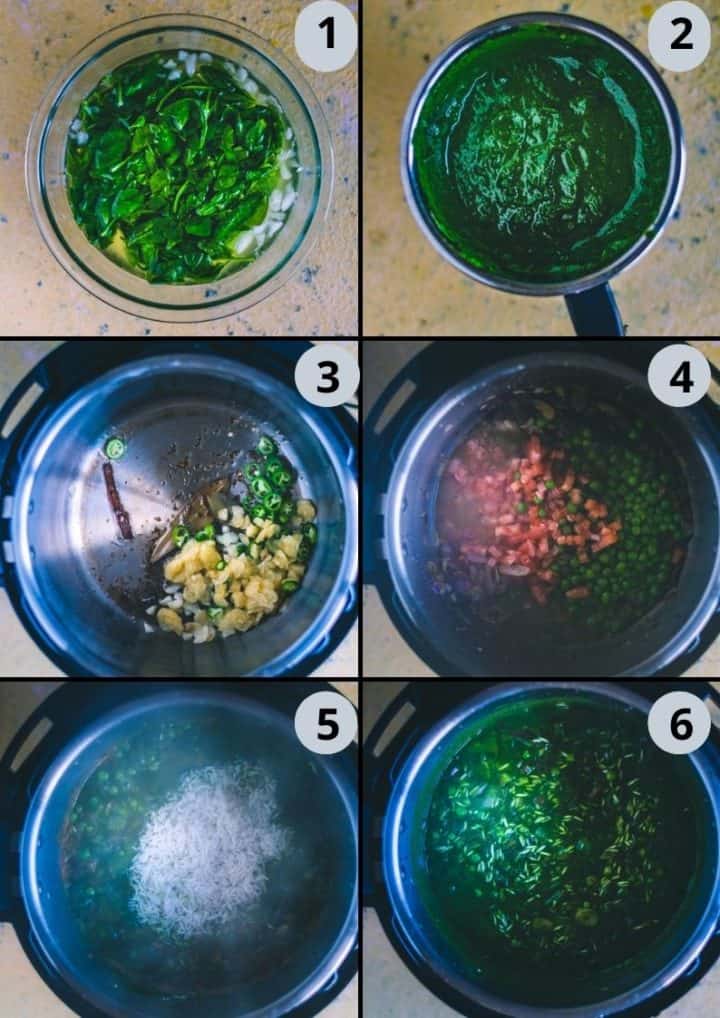 Spinach Garlic Rice | Lahsuni Palak Pulao – Cookilicious