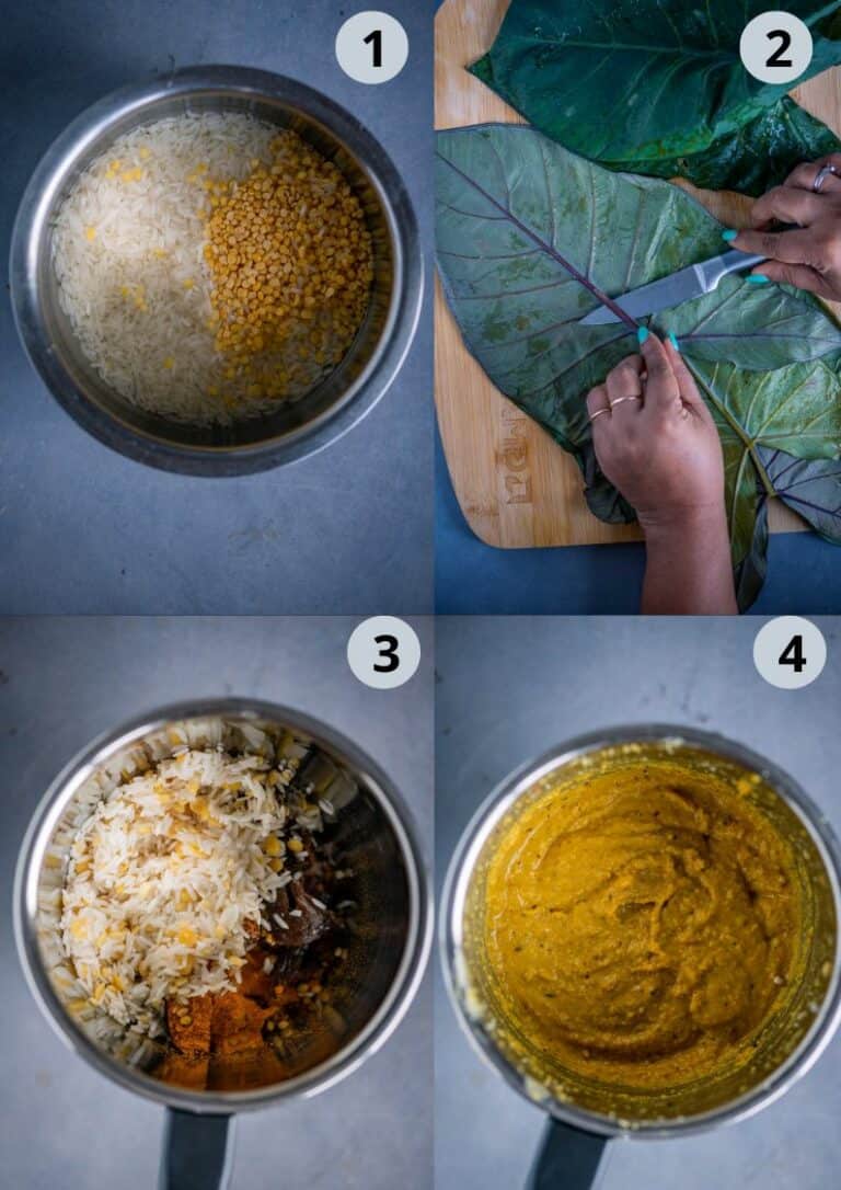 Patra Recipe | Alu Vadi | Colocasia Leaves Pinwheels – Cookilicious