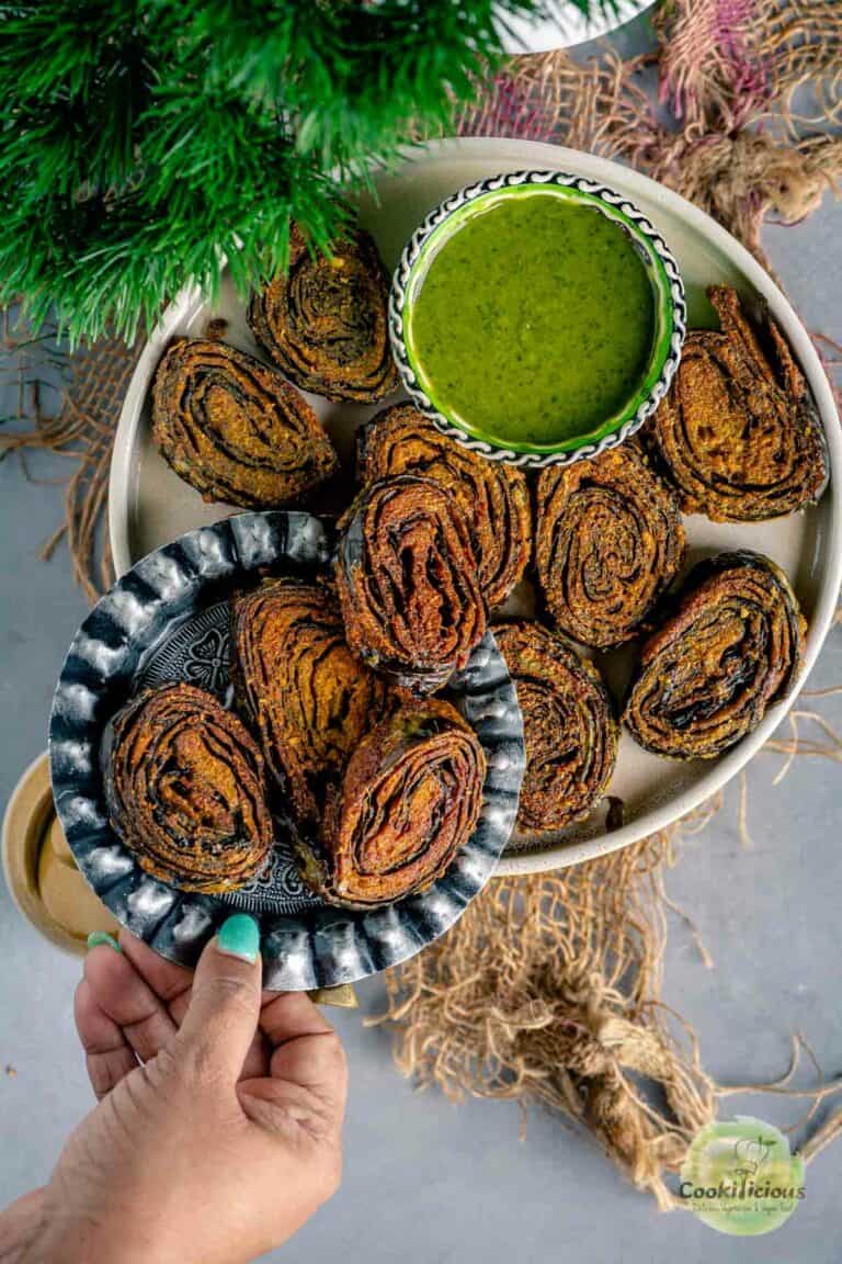 Patra Recipe | Alu Vadi | Colocasia Leaves Pinwheels – Cookilicious