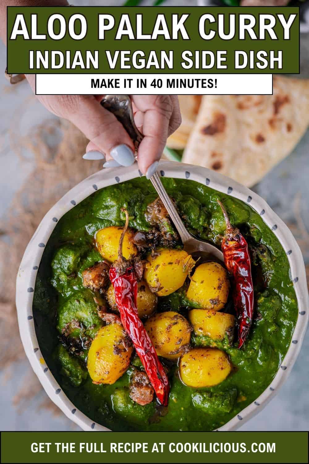 Aloo Palak (Potato Spinach Curry) – Easy Vegan Indian Recipe – Cookilicious